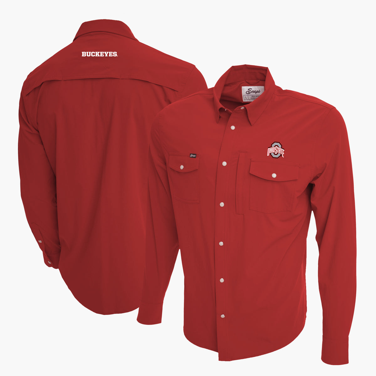 Ohio State Tailgater Pearl Snap Button Down Long Sleeve Shirt – Snaps ...