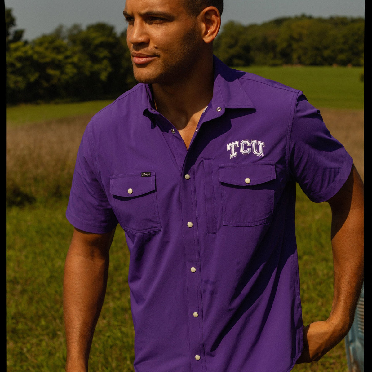 TCU Tailgater Pearl Snap Button Down Short Sleeve Shirt – Snaps Clothing