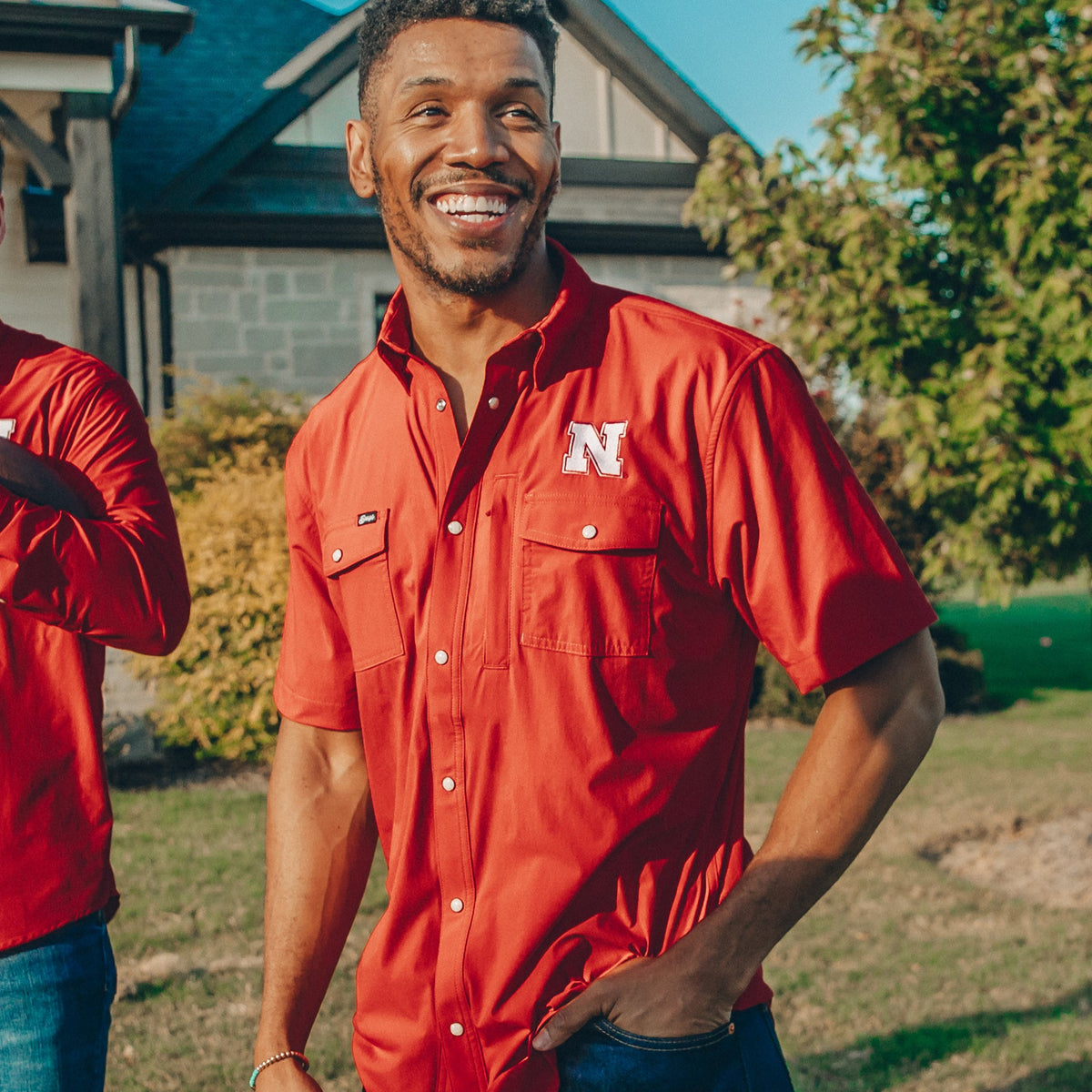 Nebraska Tailgater Pearl Snap Button Down Short Sleeve Shirt – Snaps ...