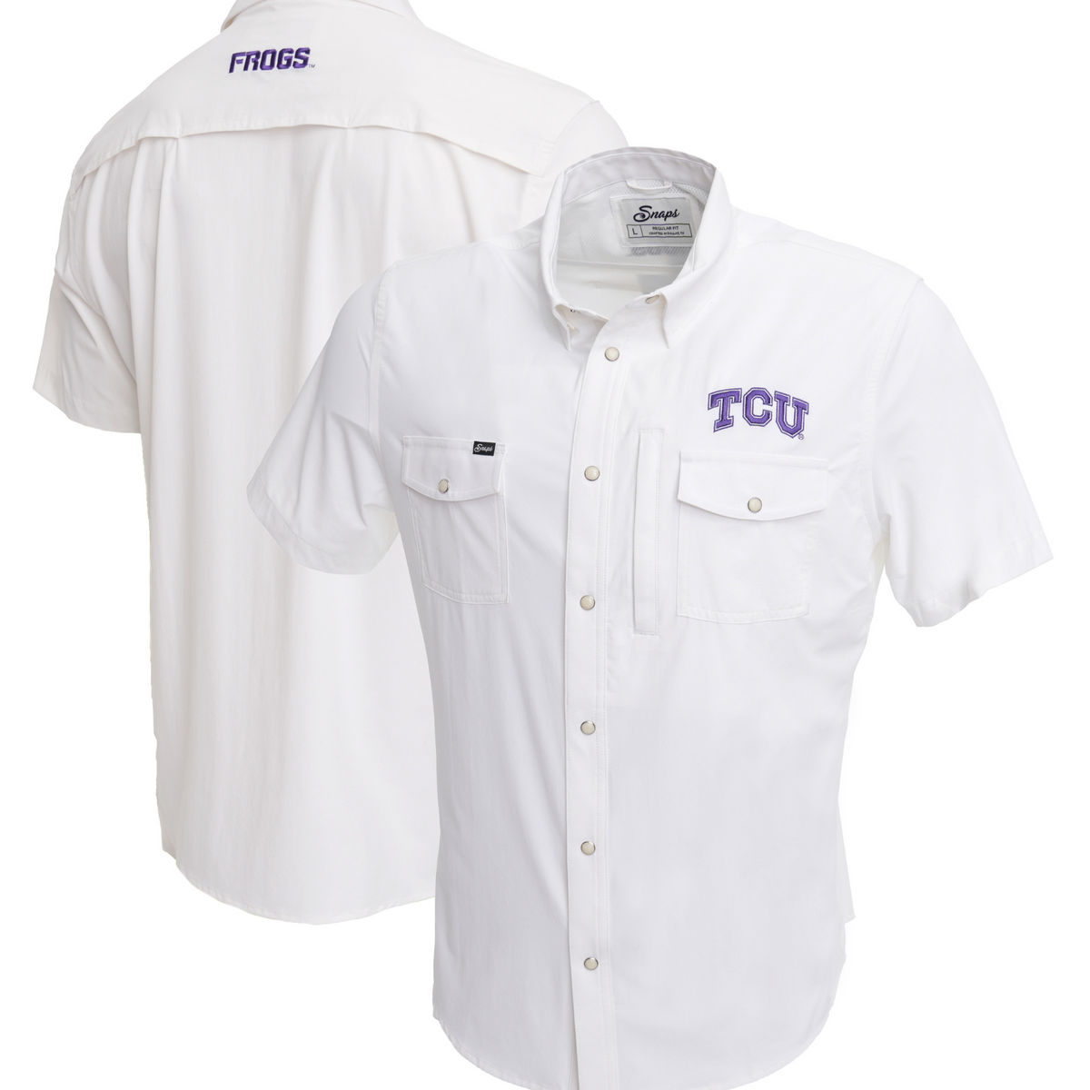 TCU Tailgater Pearl Snap Button Down Short Sleeve Shirt – Snaps Clothing